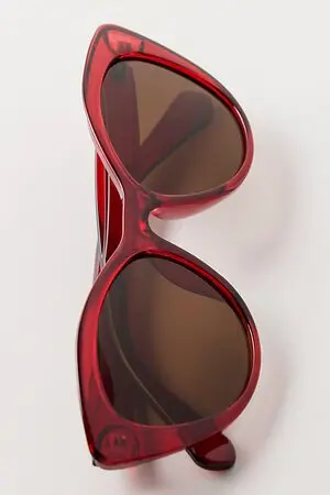 Free People Laurel Cat-Eye Sunglasses Cranberry/toast