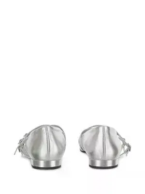 CAREL Leather Ballerina Shoes - Silver