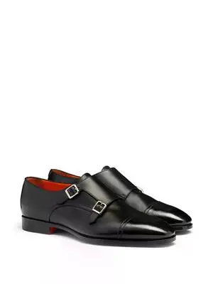 Santoni Leather Monk Shoes