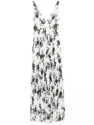 SELF-PORTRAIT Floral-print Chiffon Maxi Dress - White