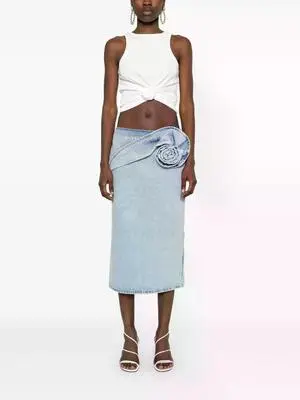 Magda Butrym Rose-appliqué Tank Top - White