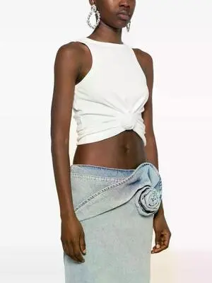 Magda Butrym Rose-appliqué Tank Top - White