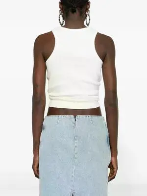 Magda Butrym Rose-appliqué Tank Top - White