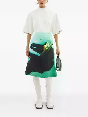 JIL SANDER Printed Satin Skirt