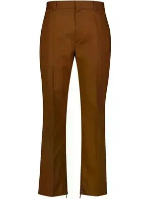 Off-White Cotton Straight-leg Trousers - Brown