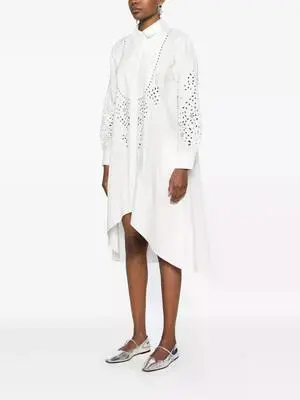 SELF-PORTRAIT Cotton Embroidered Shirt Dress