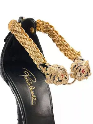 Roberto Cavalli Jewel Tigers Sandals - Black
