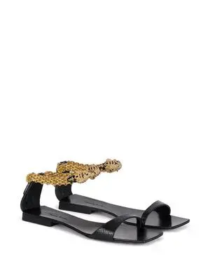 Roberto Cavalli Jewel Tiger Flat Sandals
