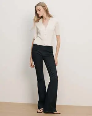Veronica Beard Solene Short-sleeve Cashmere Cardigan