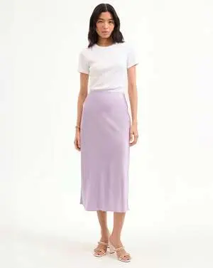 Veronica Beard Clover Stretch-silk Slip Skirt - Soft Lilac