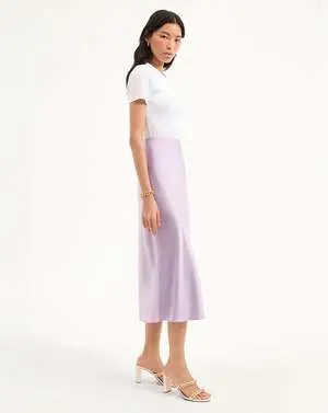 Veronica Beard Clover Stretch-silk Slip Skirt - Soft Lilac