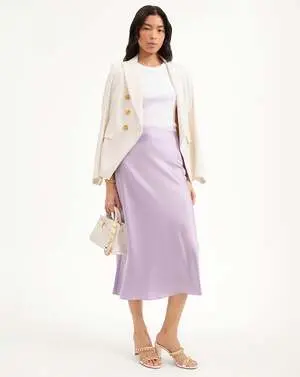 Veronica Beard Clover Stretch-silk Slip Skirt - Soft Lilac
