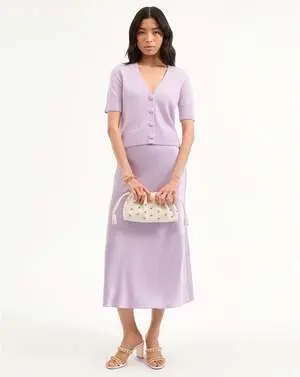 Veronica Beard Clover Stretch-silk Slip Skirt - Soft Lilac
