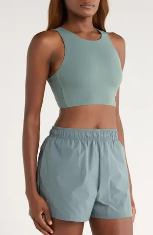 On Core 2-in-1 Cropped Tank Top - Olive