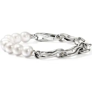 John Hardy And Pearl Link Bracelet - Sterling Silver