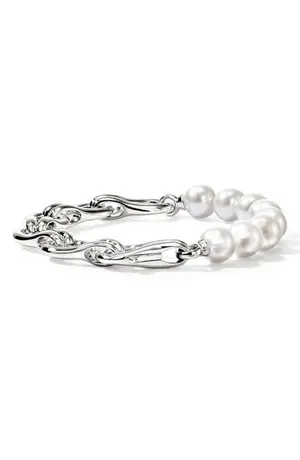 John Hardy And Pearl Link Bracelet - Sterling Silver