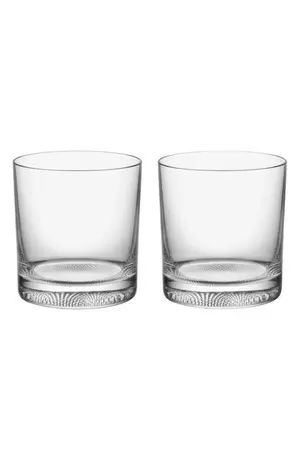KOSTA BODA Limelight Set Of 2 Double Old Fashion Glasses - Clear