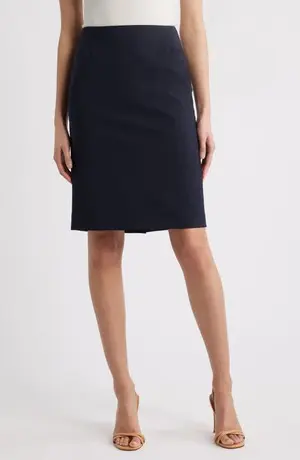 BOSS Vileah Wool Pencil Skirt - Black