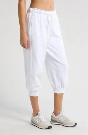Free People Flutter Crop Joggers - Ivory
