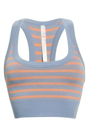 Free People Stripe Go To Sports Bra - Blue Ash Combo