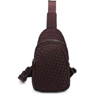 SOL AND SELENE Beyond The Horizon Woven Neoprene Sling Backpack - Chocolate