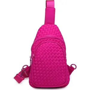 SOL AND SELENE Beyond The Horizon Woven Neoprene Sling Backpack - Fuchsia