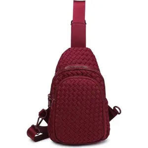 SOL AND SELENE Beyond The Horizon Woven Neoprene Sling Backpack - Wine