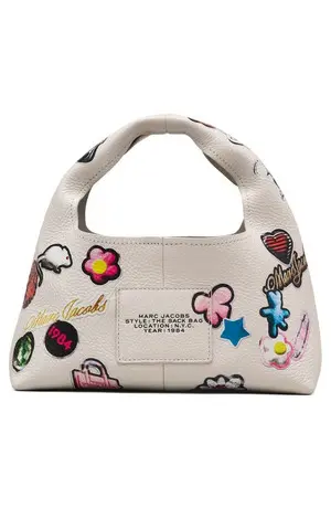 Marc Jacobs Mini Sack Sticker Leather Top Handle Bag