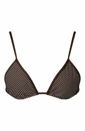 WeWoreWhat Cooper Triangle Bikini Top - Mahogany