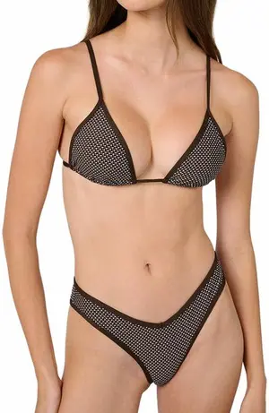 WeWoreWhat Cooper Triangle Bikini Top - Mahogany