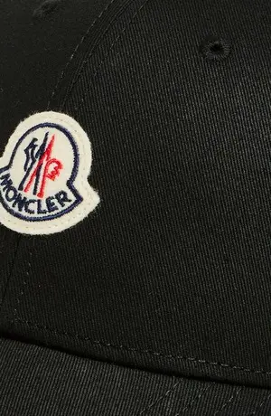 Moncler Logo Patch Baseball Cap - Black