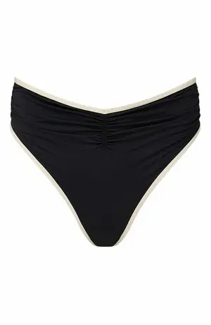 WeWoreWhat High-rise Bikini Bottom - Dk Navy/offwh