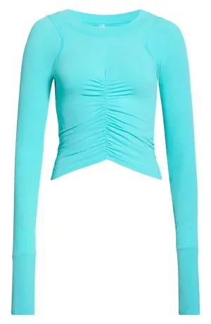 Free People FP Movement Tempo Ruched Long Sleeve T-Shirt Glow Wave