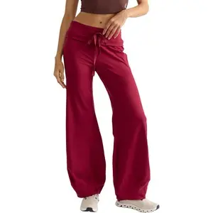 Free People Quick Step Drawstring Flare Pants - Brick