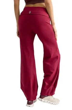 Free People Quick Step Drawstring Flare Pants - Brick