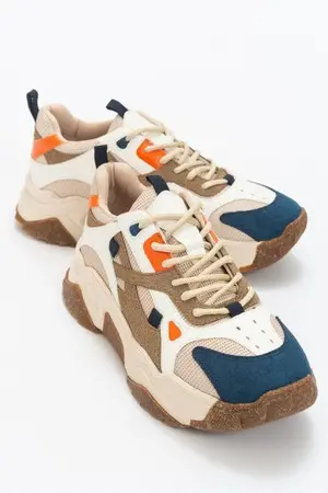 PROLOGUE SHOES Loretta Platform Sneakers Navy Multi