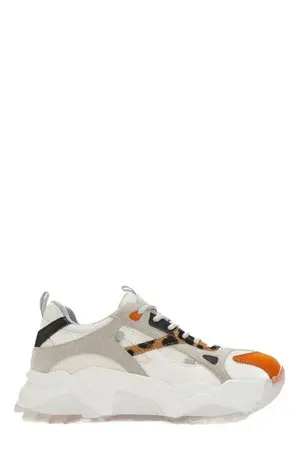 PROLOGUE SHOES Loretta Platform Sneakers - White Orange