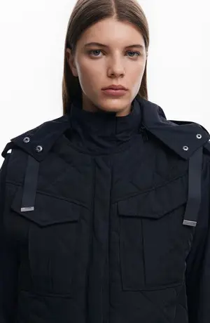 Desigual 2-in-1 Coat With Detachable Vest And Removable Hood