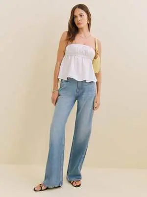 REFORMATION Inez Linen Top
