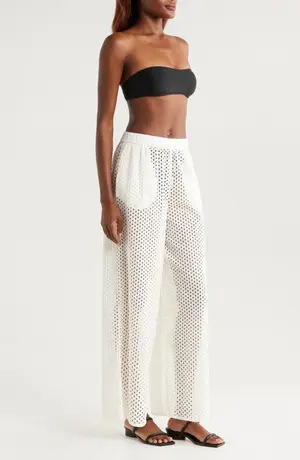 Solid & Striped The Delaney Open Knit Cotton Cover-up Pants