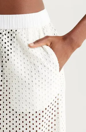 Solid & Striped The Delaney Open Knit Cotton Cover-up Pants