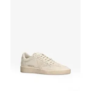 GOLDEN GOOSE Ball Star Star-embroidered Suede Low-top Trainers - Beige