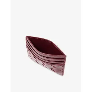 Bottega Veneta Intrecciato Leather Card Holder - Barolo-gold
