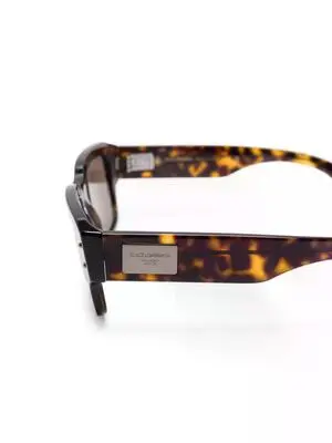 Dolce & Gabbana Logo-plaque Sunglasses - Brown