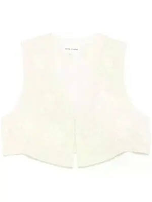 Antik Batik Mahata Embellished Vest - Neutrals