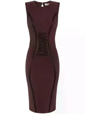 Elisabetta Franchi Crossover Lace-detail Midi Dress