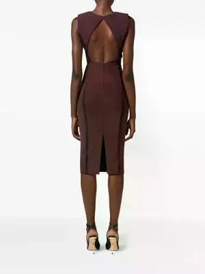 Elisabetta Franchi Crossover Lace-detail Midi Dress