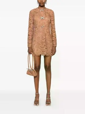 SELF-PORTRAIT Lace Mini Dress With Bow Detail