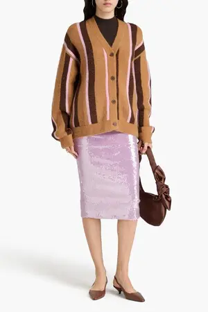 Stine Goya Striped Jacquard-knit Cardigan
