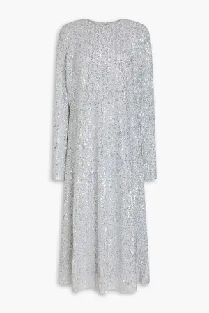 Stine Goya Stine Goya Celsia Sequined Midi Dress - Silver